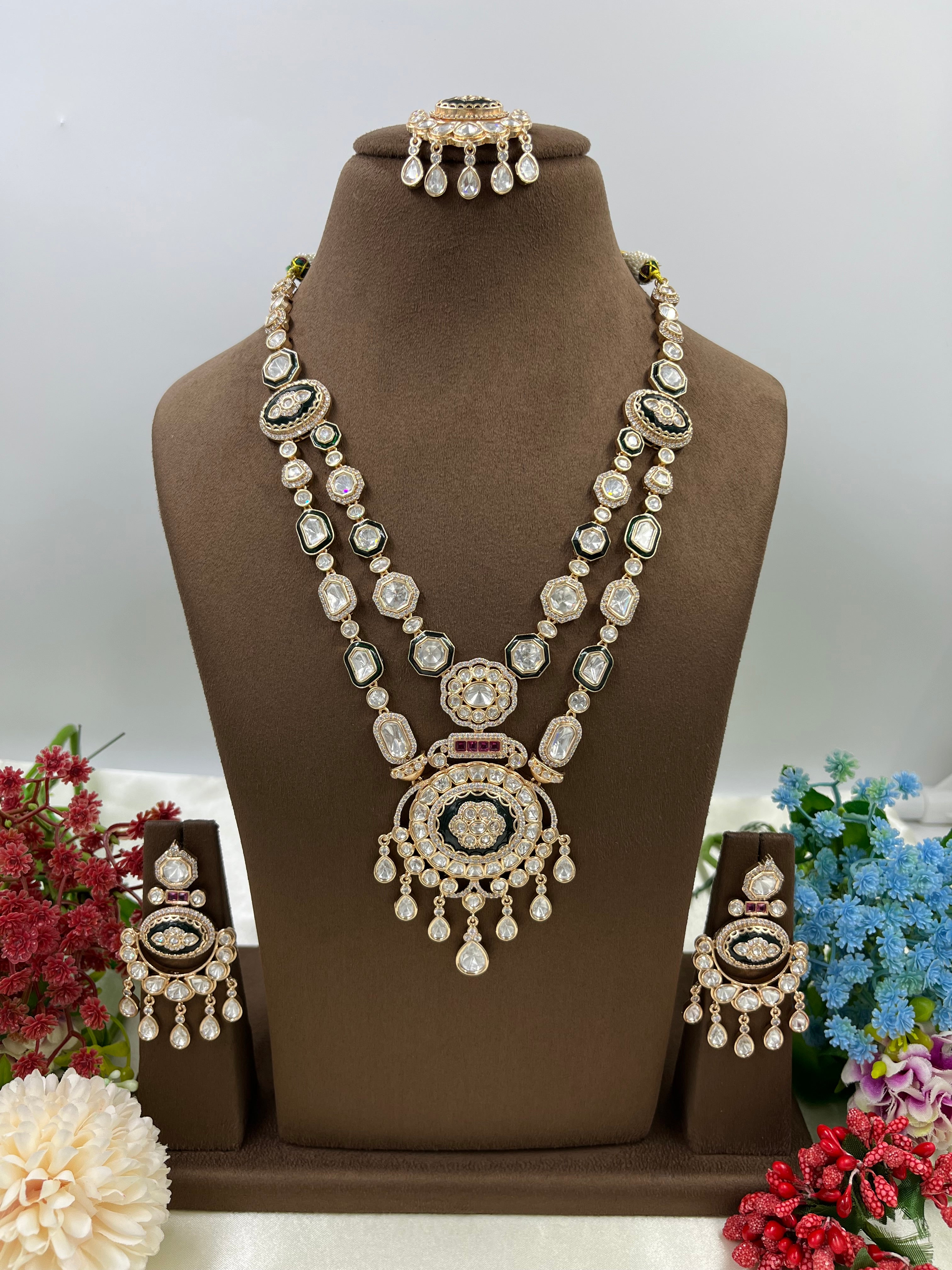 Arisya Moissanite Kundan Necklacel – Kaushalya Art Jewellery