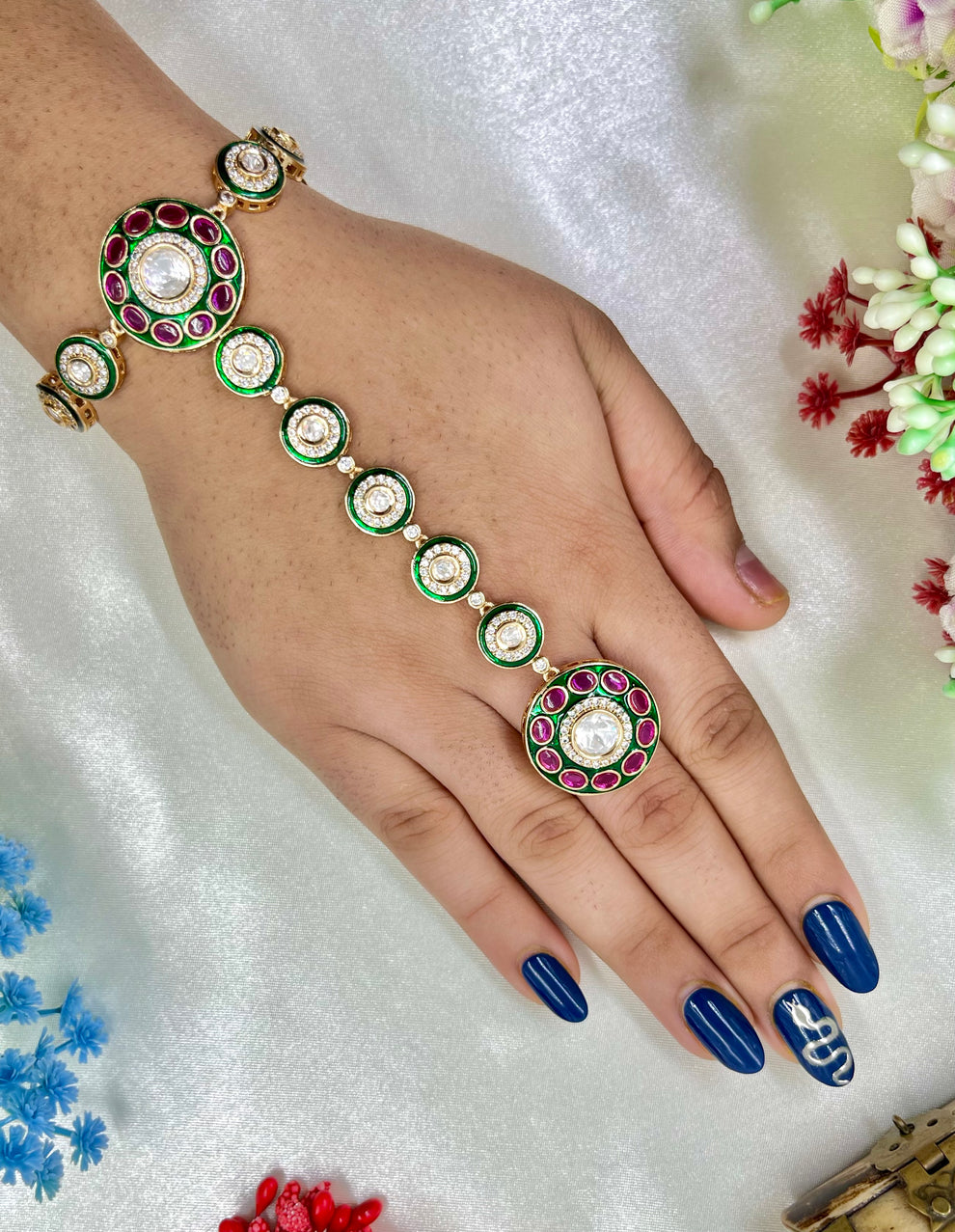 Suhani Moissanite Premium Hath Panja (One pis) – Kaushalya Art Jewellery