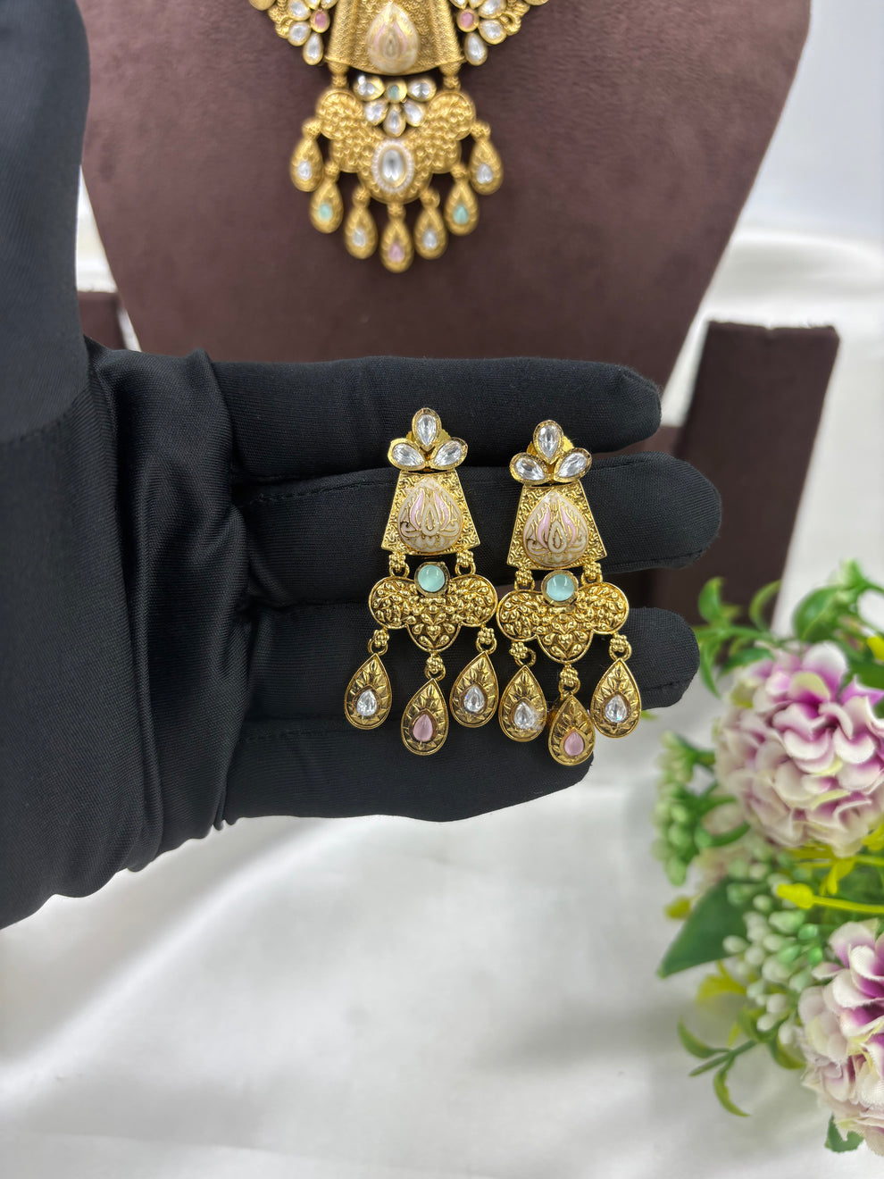 Reeja Antique Gold Necklace Set – Kaushalya Art Jewellery