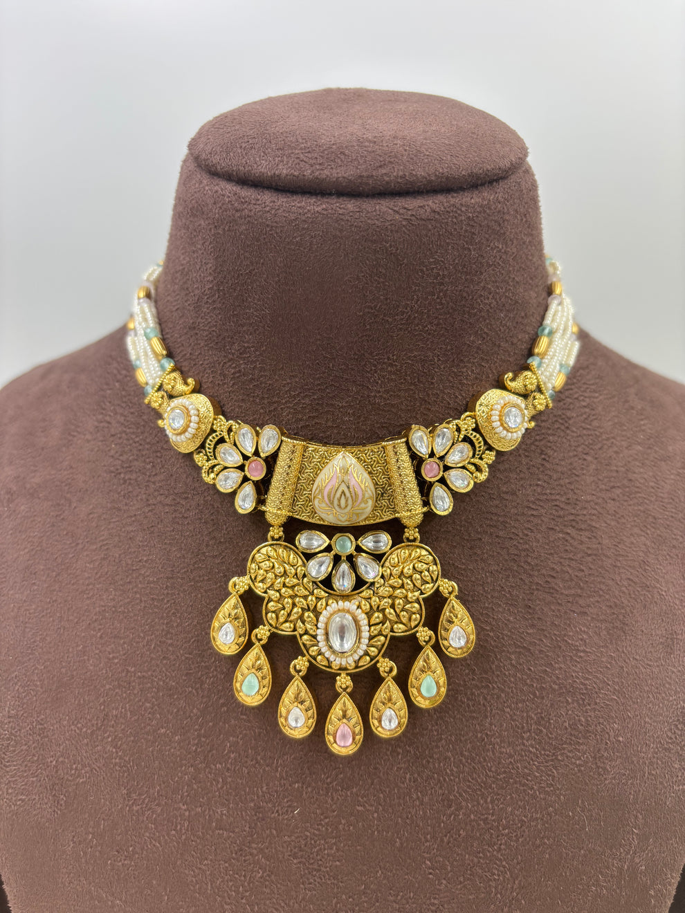 Reeja Antique Gold Necklace Set – Kaushalya Art Jewellery