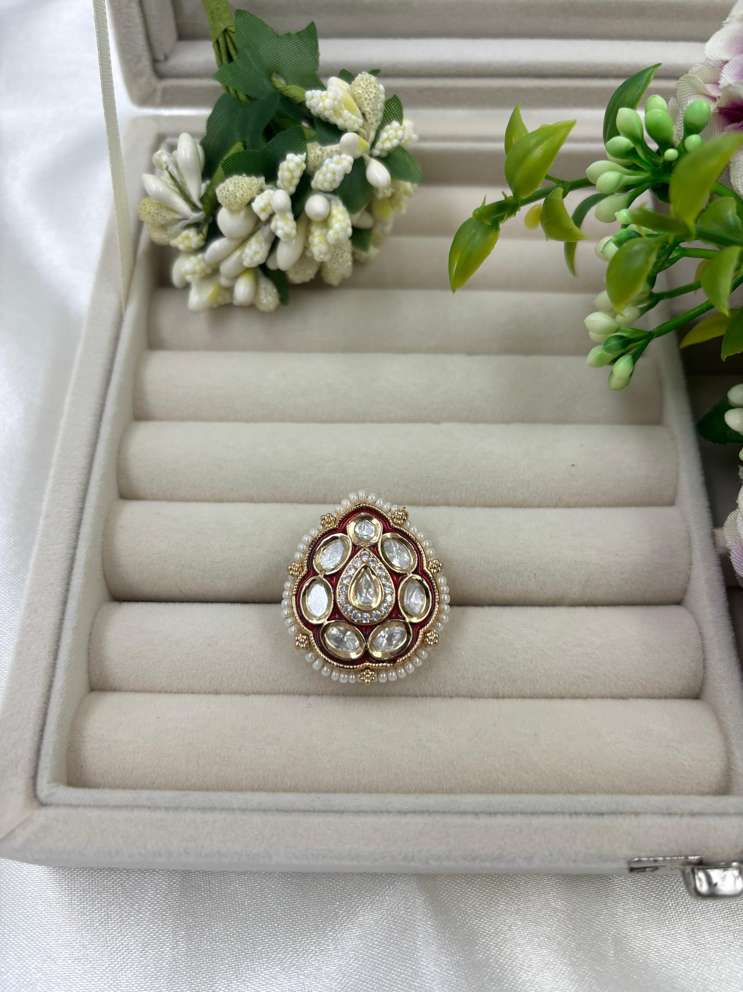 Nivee Premium Moissanite Kundan Fingering – Kaushalya Art Jewellery