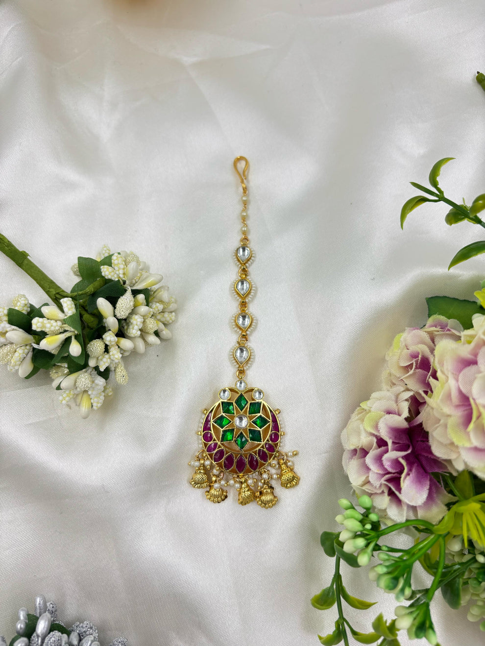 Mahitha Premium Pachi Kundan Tika – Kaushalya Art Jewellery