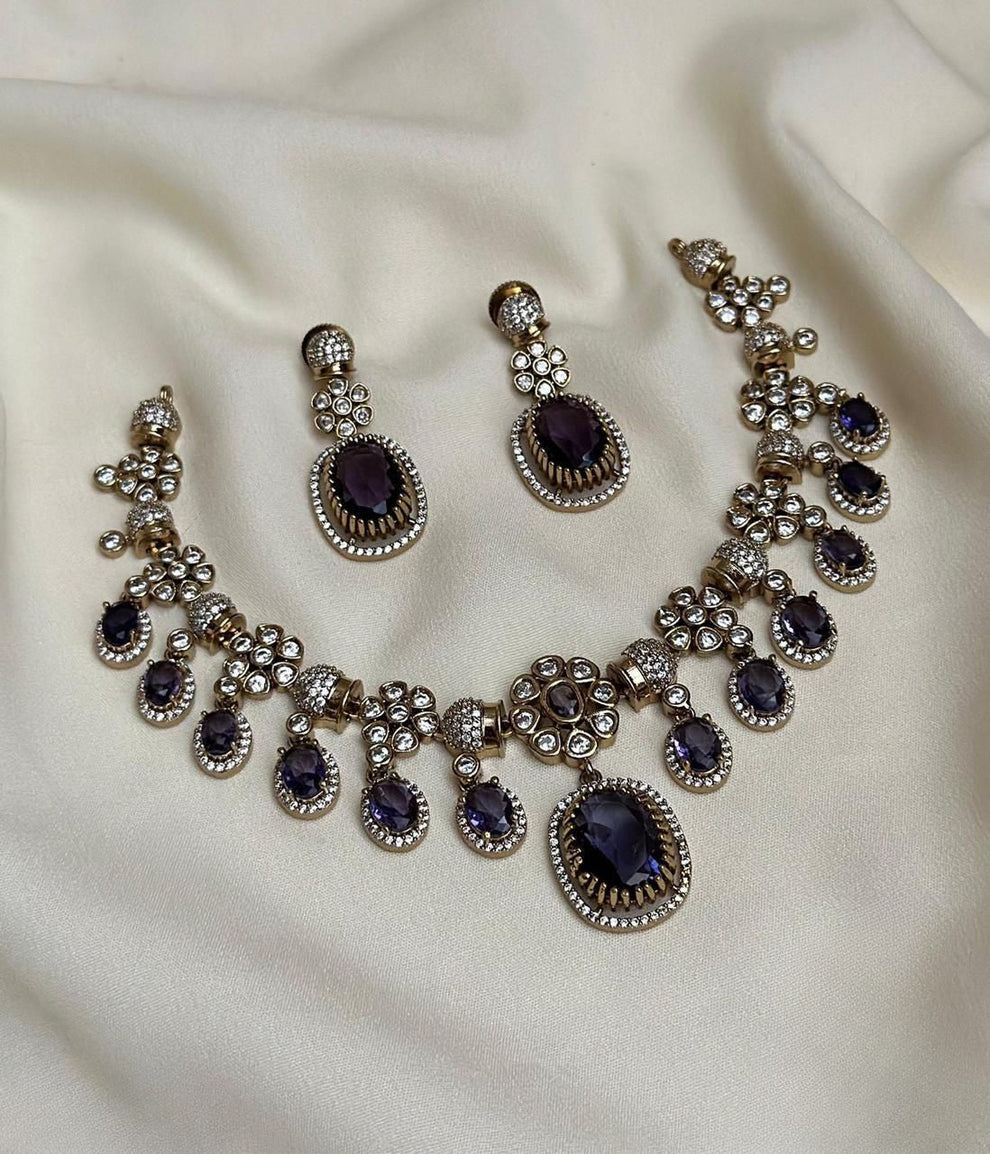 Zia Drop Victorian Necklace Set – Kaushalya Art Jewellery